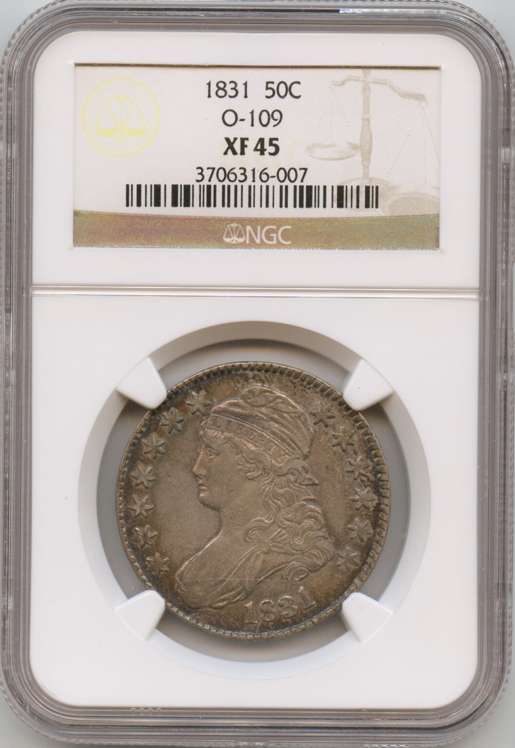 1831 Capped Bust Lettered Edge Half Dollar NGC XF45 - American Rare ...
